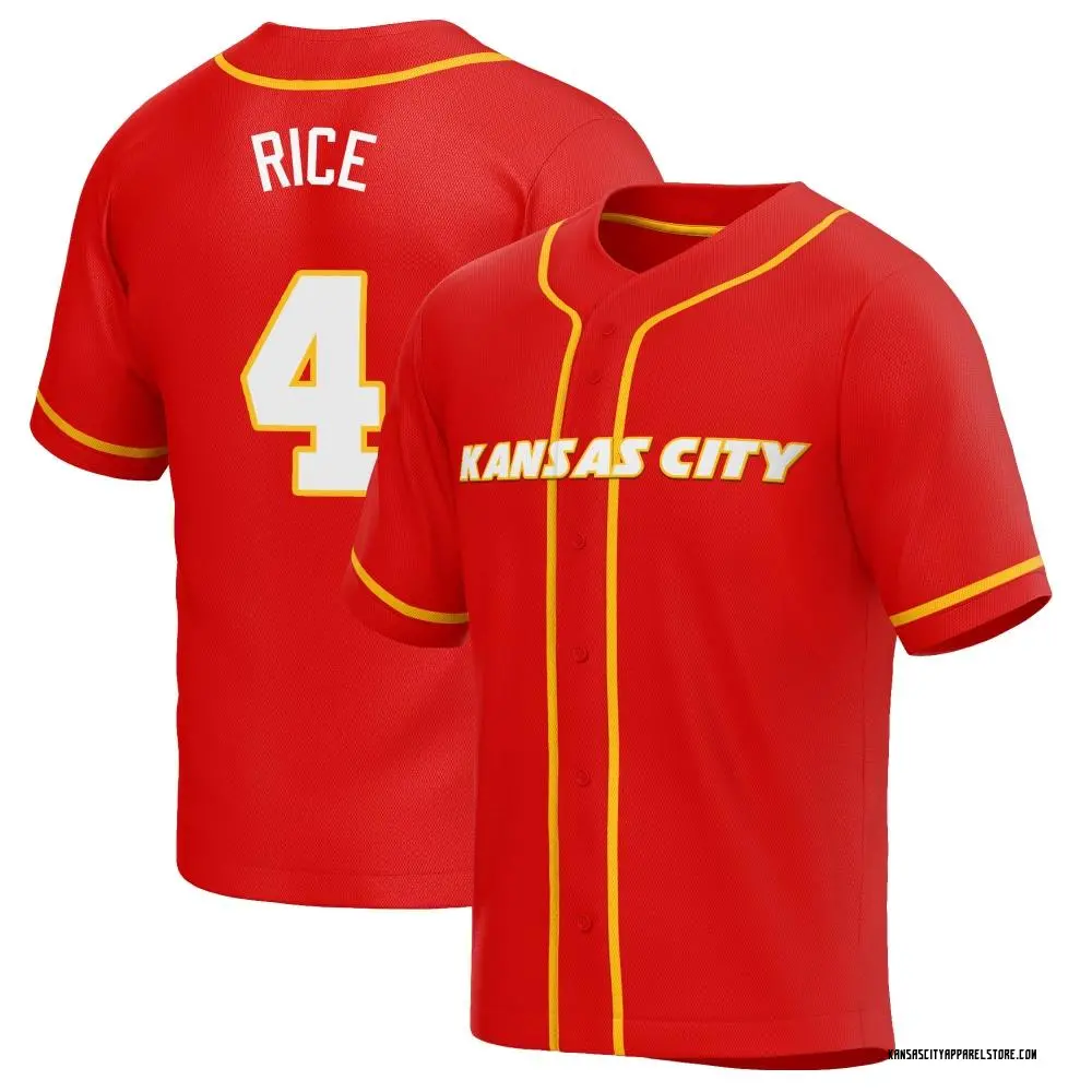 Rashee Rice Men's Red Kansas City Chiefs Baseball Button-Up Jersey ...